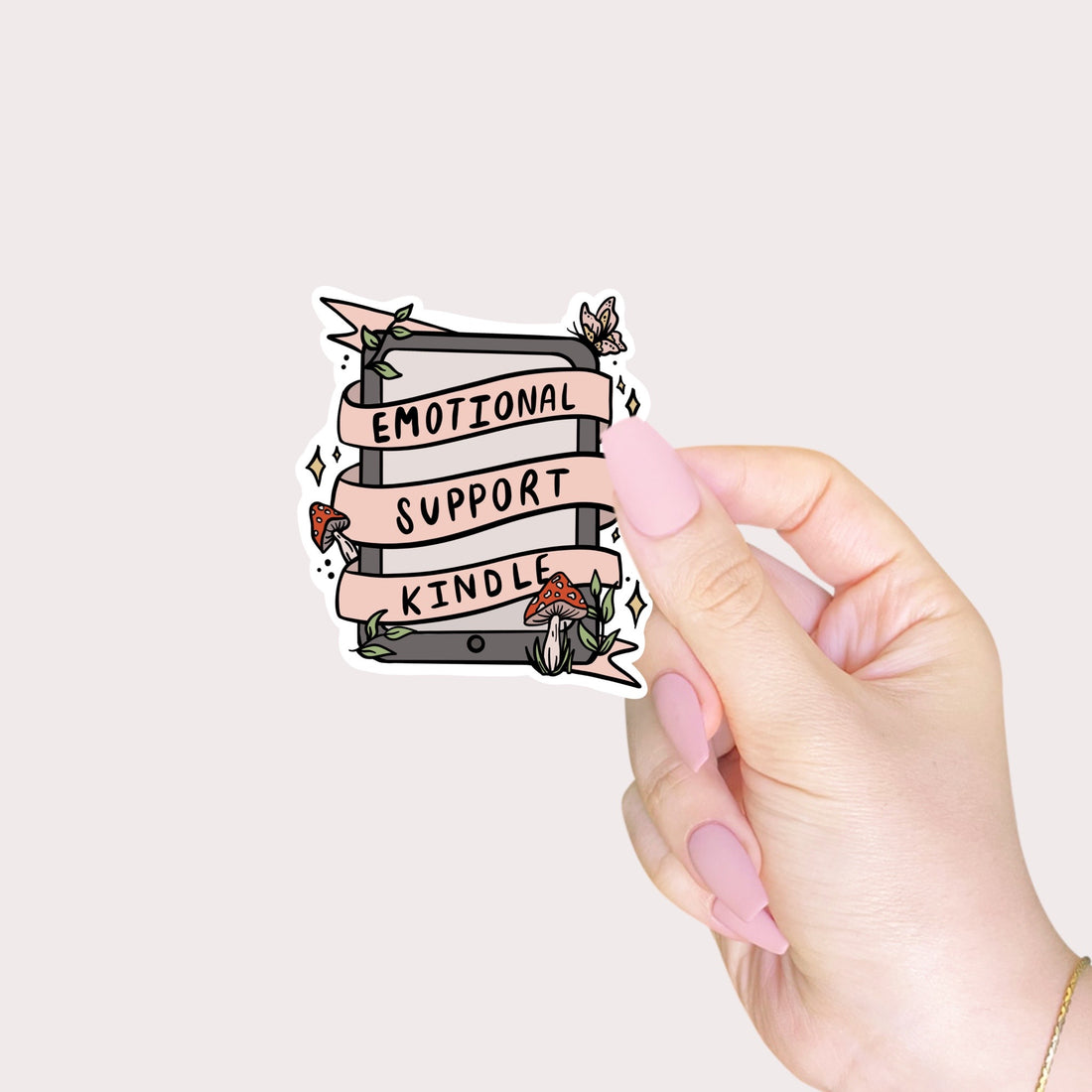 Emotional support kindle sticker – Romantasy Designs